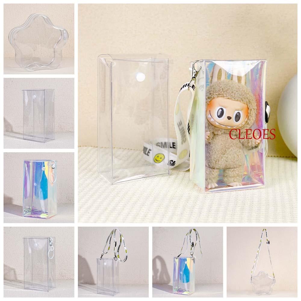 Cleoes Clear Outdoor Doll Bag, พร้อมพวงกุญแจโปร่งใส Labubu Doll Display ...