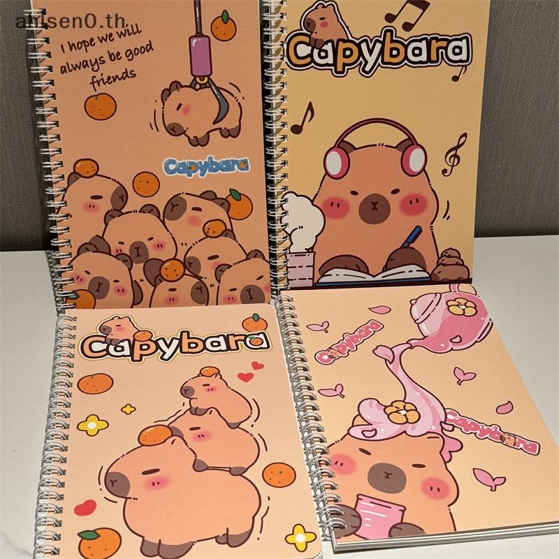 Ahlsen0 น่ารัก Capybara A5 Coil โน้ตบุ๊คการออกกําลังกายหนังสือ Notepad ไดอารี่โรงเรียนการเรียน ...
