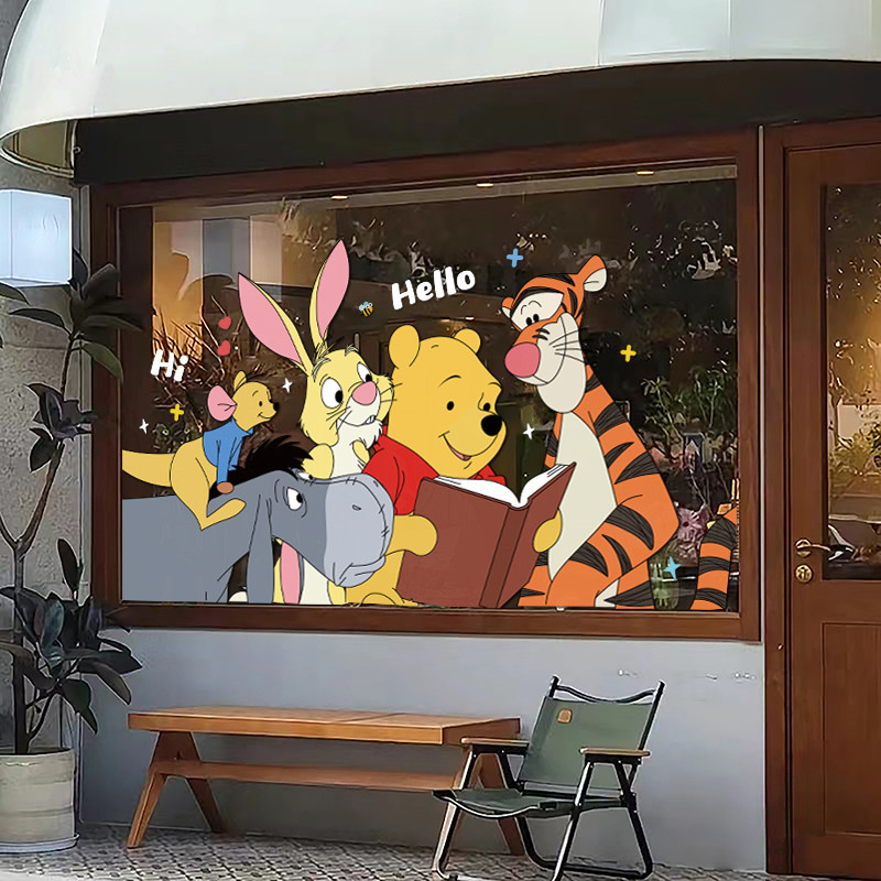 Ins Bookstore สติกเกอร์ประตูบานเลื่อนกระจกสวนสนุกยินดีต้อนรับสติกเกอร์ ...