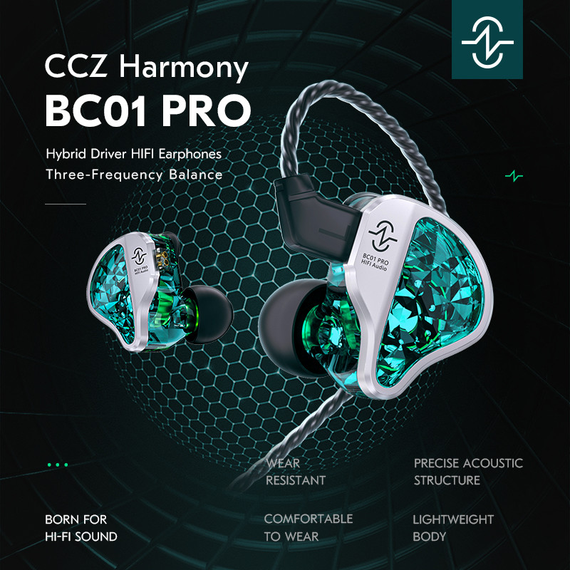 Ccz BC01 PRO DD & BA Hybrid หูฟังแบบมีสาย In-ear Monitor HiFi IEM หูฟัง ...