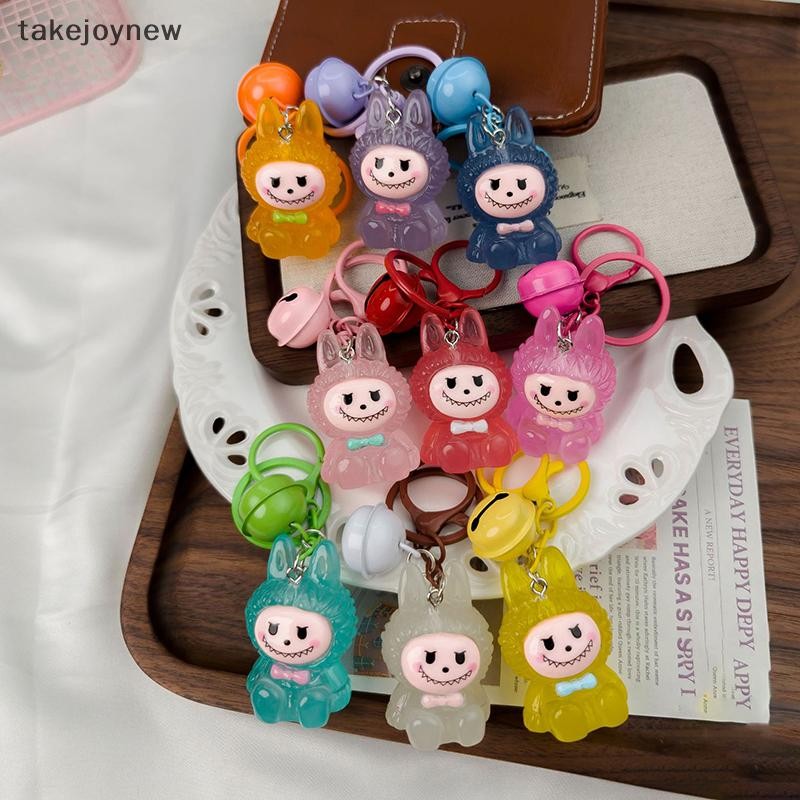 [takejoynew] อินเทรนด์หวาน Luminous Labubu ตัวเลขสามมิติพวงกุญแจน่ารักพวงกุญแจหูฟังกรณี Charm ...