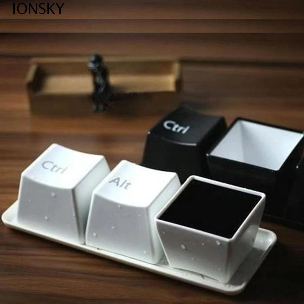 Ionsky 3 ชิ้น/เซ็ตคีย์บอร์ดรูปร่างแก้วกาแฟ,Ctrl ALT DELประเภทแป้นพิมพ์ ...