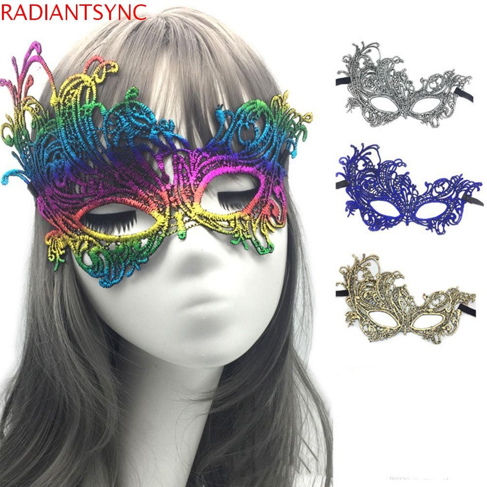 Radiantsync เต้นรําหน้ากากของขวัญ Carnival Hollow Bronzing Masquerade ฮาโลวีน Supply คอสเพลย์ ...