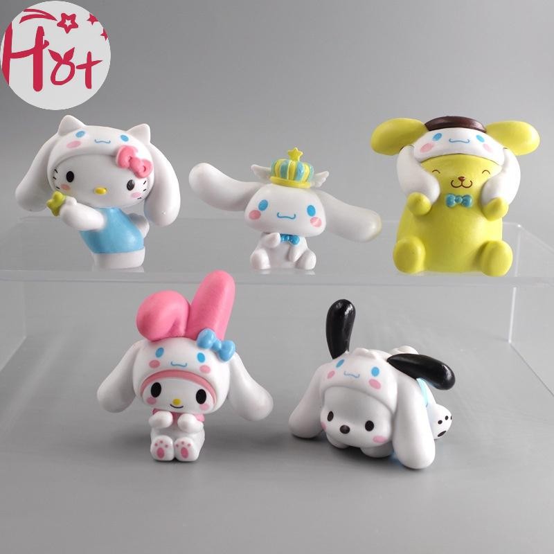 Ge Kawaii Sanrio Cinnamoroll Action Figure Pochacco Kuromi Pom Pom Purin Hello Kitty อะนิเมะรูป ...