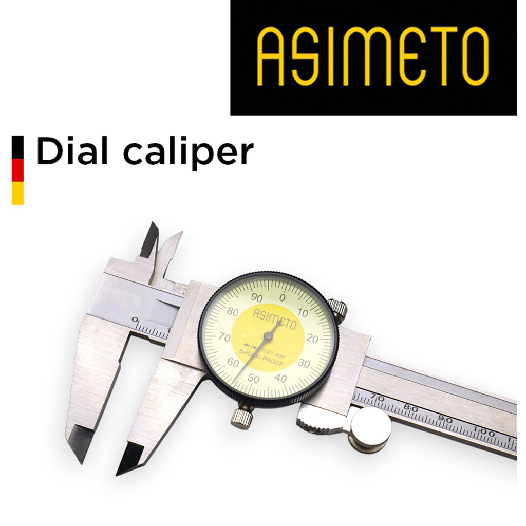 Asimeto ไดอัลคาลิปเปอร์ Dial Caliper เวอร์เนียร์แบบเข็ม ความละเอียด 0. ...