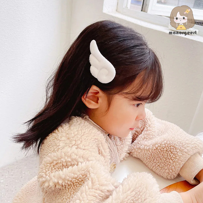 [LO] 2 ชิ้นน่ารัก Angel Wing Plush Hairpin เด็กสาวอุปกรณ์เสริม ...