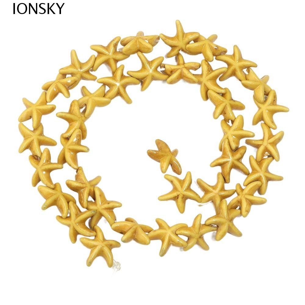 Ionsky ปลาดาว Turquoise ลูกปัด, ผงหิน Handmade Craft Sea หลวม Spacer ...