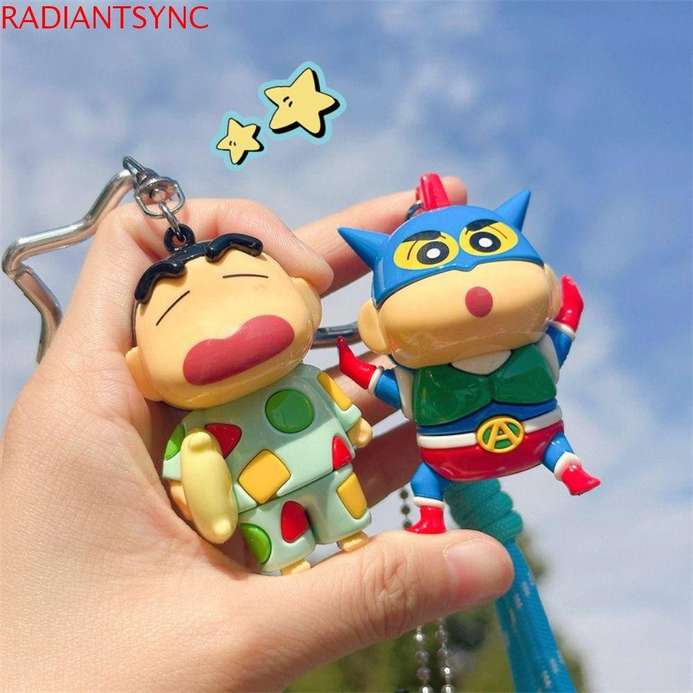 Radiantsync พวงกุญแจเครยอนชินจัง, กระเป๋าสไตล์ญี่ปุ่น Charm อะนิเมะตุ๊กตากระเป๋าจี้, เชือกน่ารัก ...