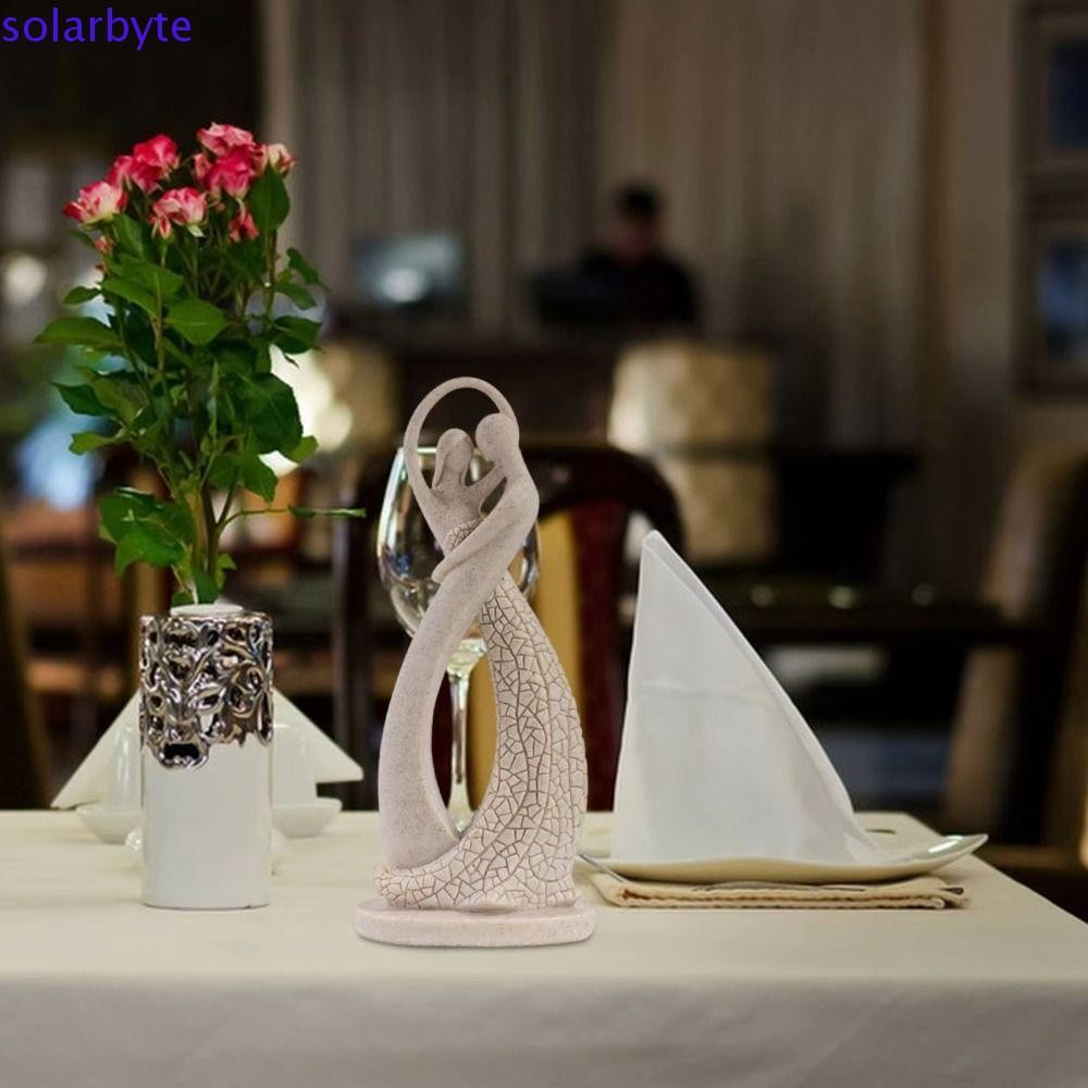 Solarbyte กอดคู่บทคัดย่อรูปปั้น, Kawaii Creative เรซิ่นคู่ตุ๊กตา,สวน Yard ตกแต่ง Mini ประณีตทน ...