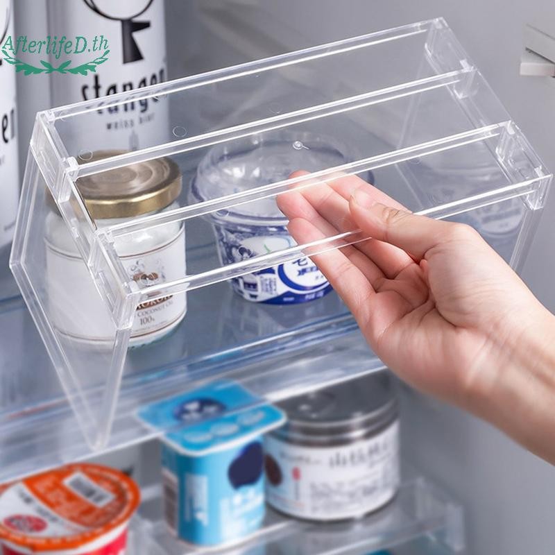 AF ตู้เย็น Organizers ชั้นเก็บของตู้เย็น Layered Separator ชั้นวางโปร่งใส Desktop Stand ประหยัด ...