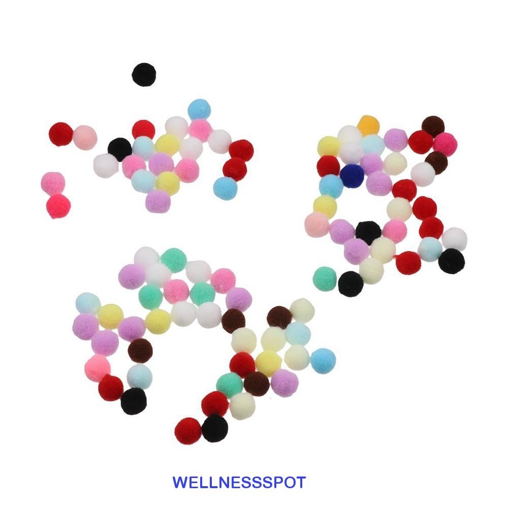 Wellnessspot 100 ชิ้น Pompom Fur Balls, 10 มม.สีลูกกวาด DIY Pom Ball, Pompoms Chrismas สี Soft ...
