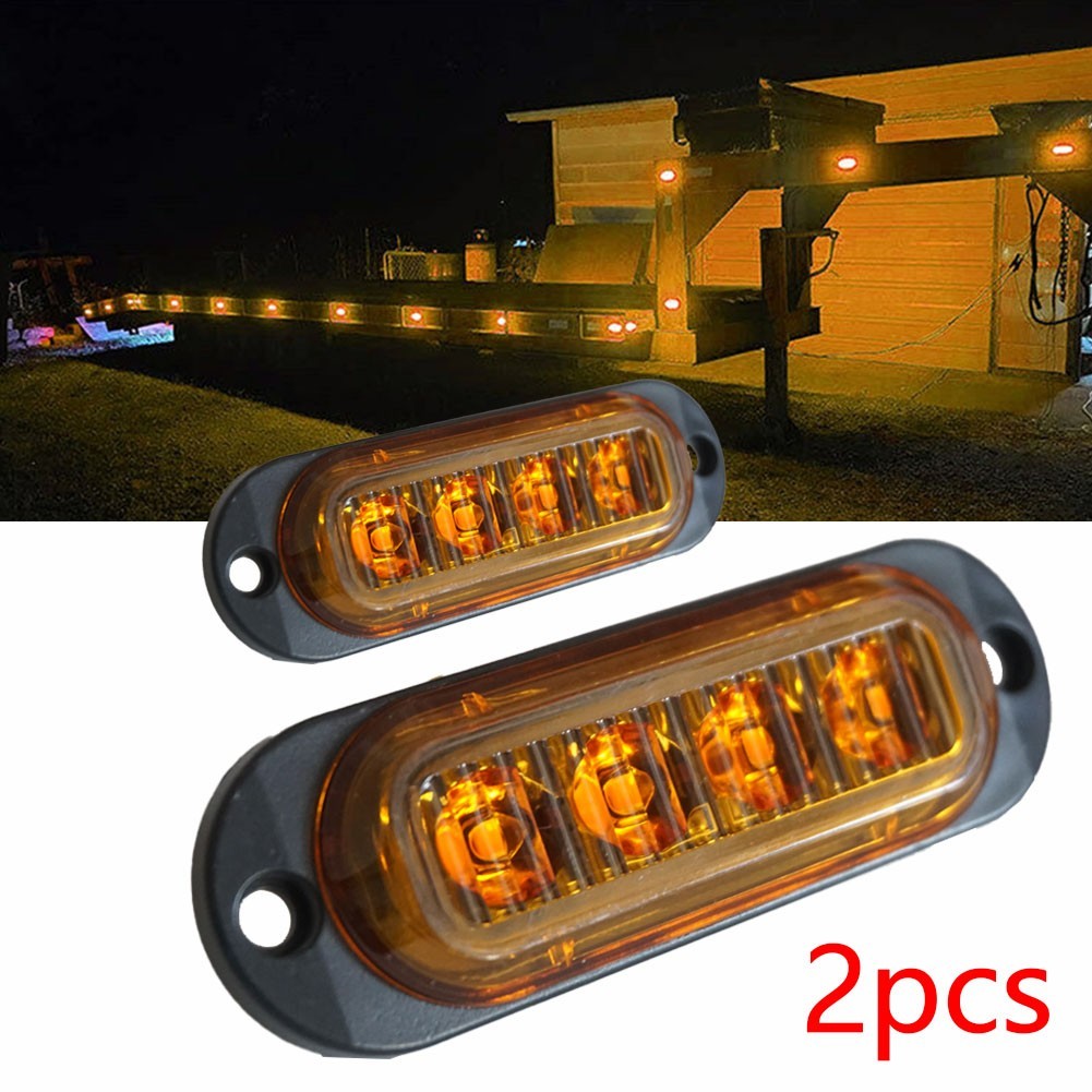 Whoops ~ 2X สีเหลือง LED Side Marker Clearance Light โคมไฟไฟแสดงสถานะ ...