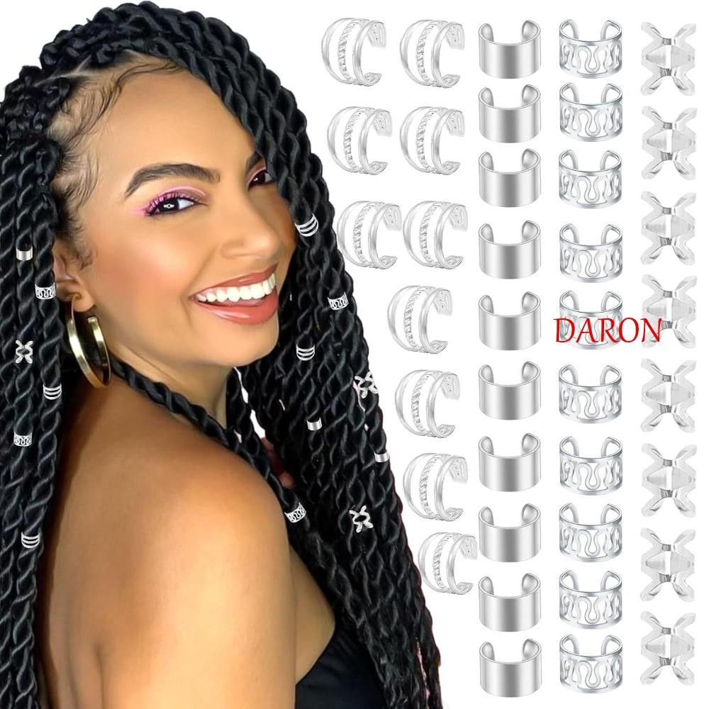 Daron 40PCS Dreadlocks แหวนผม,ทองและเงินโลหะคลิปผม Braid หลอด, ผม Braiding Multi สไตล์ปรับ ...