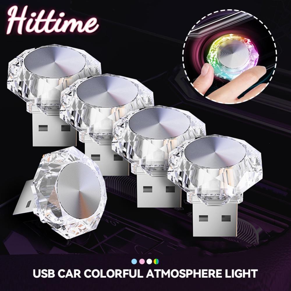 Hittime 1 PC USB ภายในรถ Ambient บรรยากาศ LED ตกแต่งสัญญาณไฟอัตโนมัติโคมไฟอ่านหนังสือตกแต่ง I9L8 ...