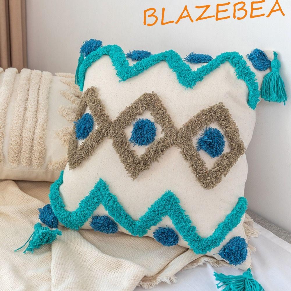 Blazebea Craft Fringe Tuffted ปลอกหมอน, 45x45 ซม.หรูหรา Bohemian ปักเบาะรองนั่ง, สิ่งทอที่บ้าน ...