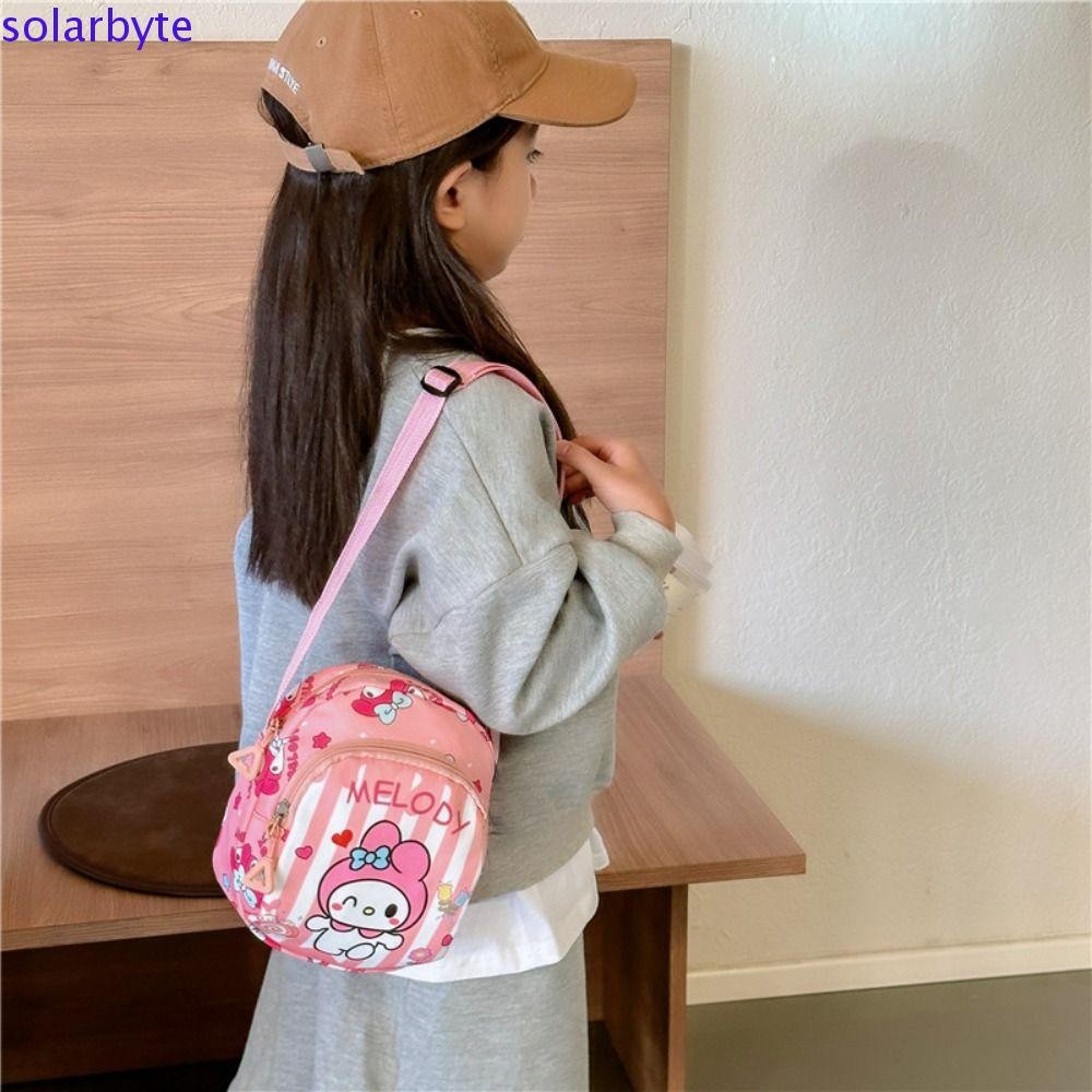 Solarbyte กระเป๋าสะพาย Kuromi, กระเป๋าสะพายข้างเด็ก Cinnamoroll My Melody, Sweet KT Cat Nylon ...