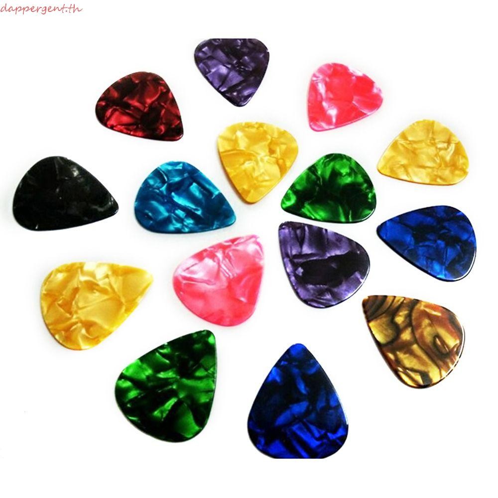 DAPPERGENT 10pcs กีตาร์ Plectrum สีสัน Mediator กีตาร์อุปกรณ์เสริมเบสกีตาร์ Celluloid Picks ...