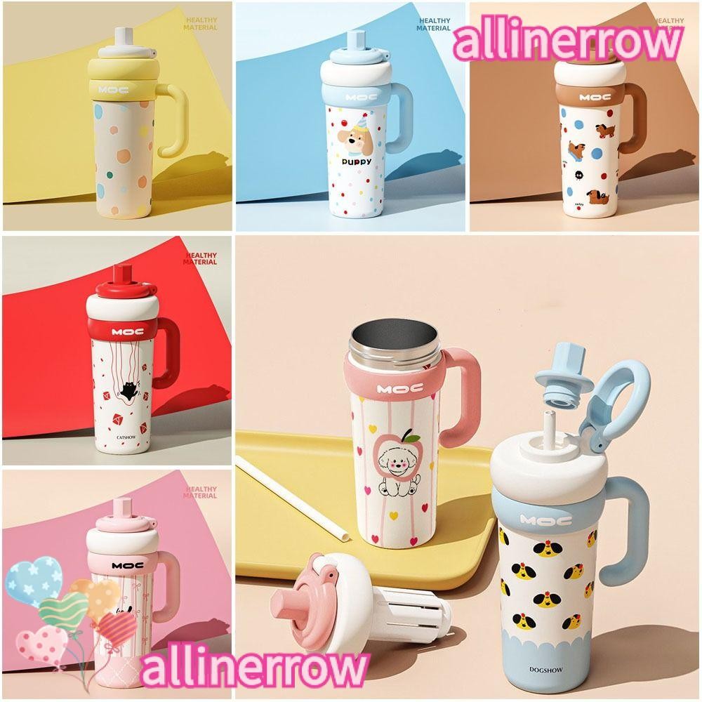 Allinerrow ถ้วยฉนวน, ดื่มโดยตรงพร้อมที่จับถ้วยสูญญากาศ, สไตล์ INS 316 สแตนเลส 750ML แก้วน้ําฟาง ...