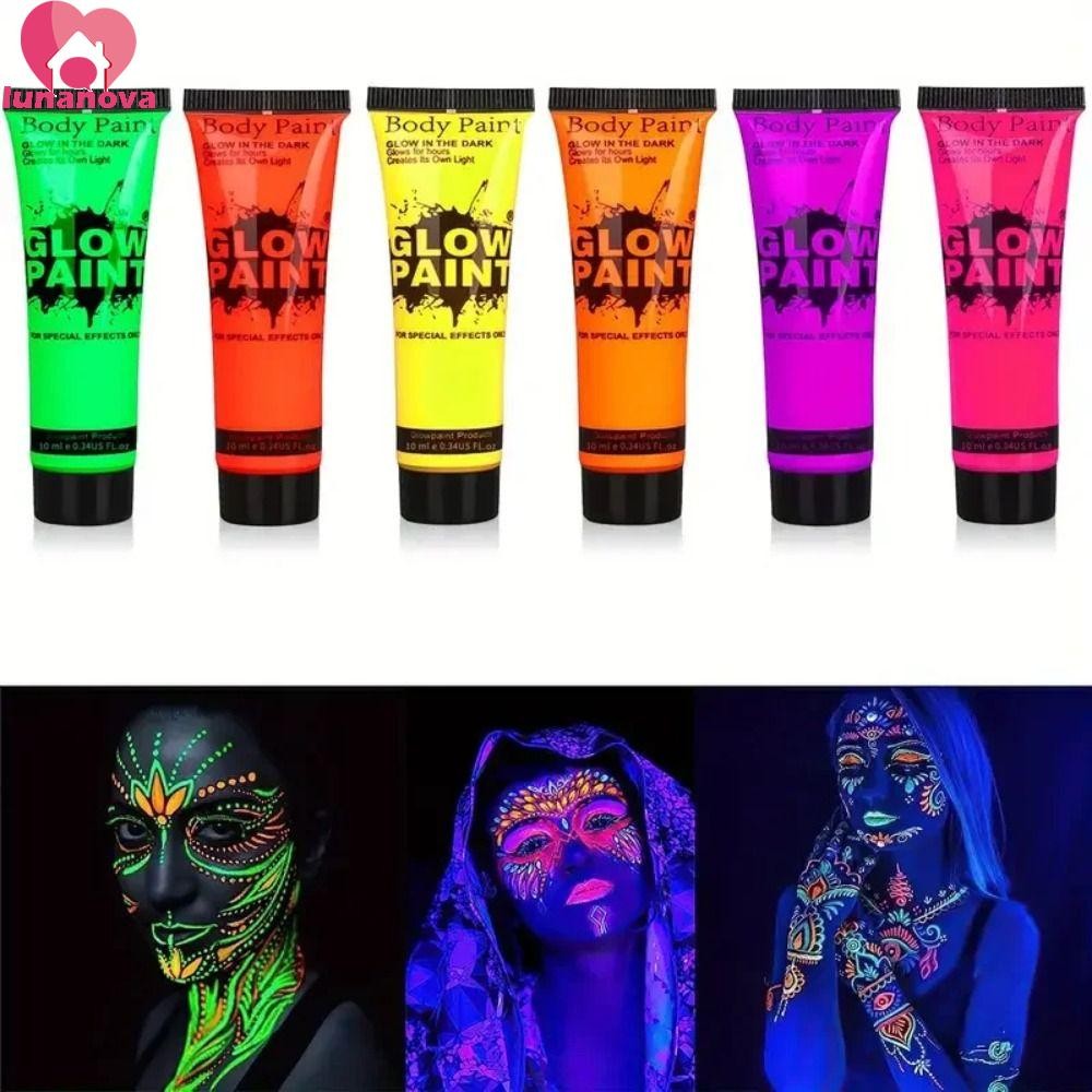 Lunanova Body Art ภาพวาด,เทศกาลเด็กแต่งหน้า Face Fluorescent Glow สี ...