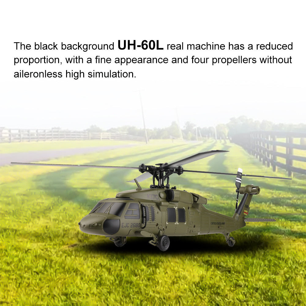 Wltoys K170 RC เฮลิคอปเตอร์ UH-60L Black Hawk Dual Brushless 6 แกน Gyro ...