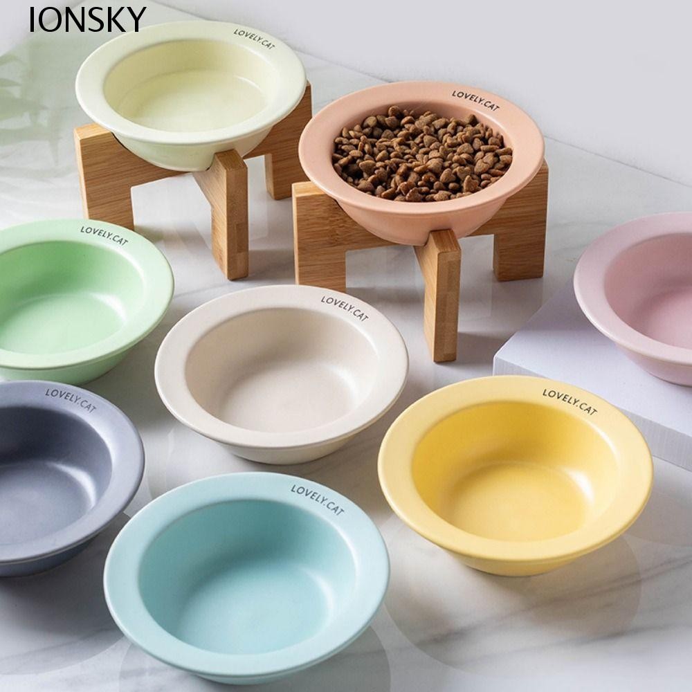 Ionsky UFO ชามแมวเซรามิก, ชามน้ําอาหารแมวทรงกลมป้องกันปากมดลูก, ชามทาน ...