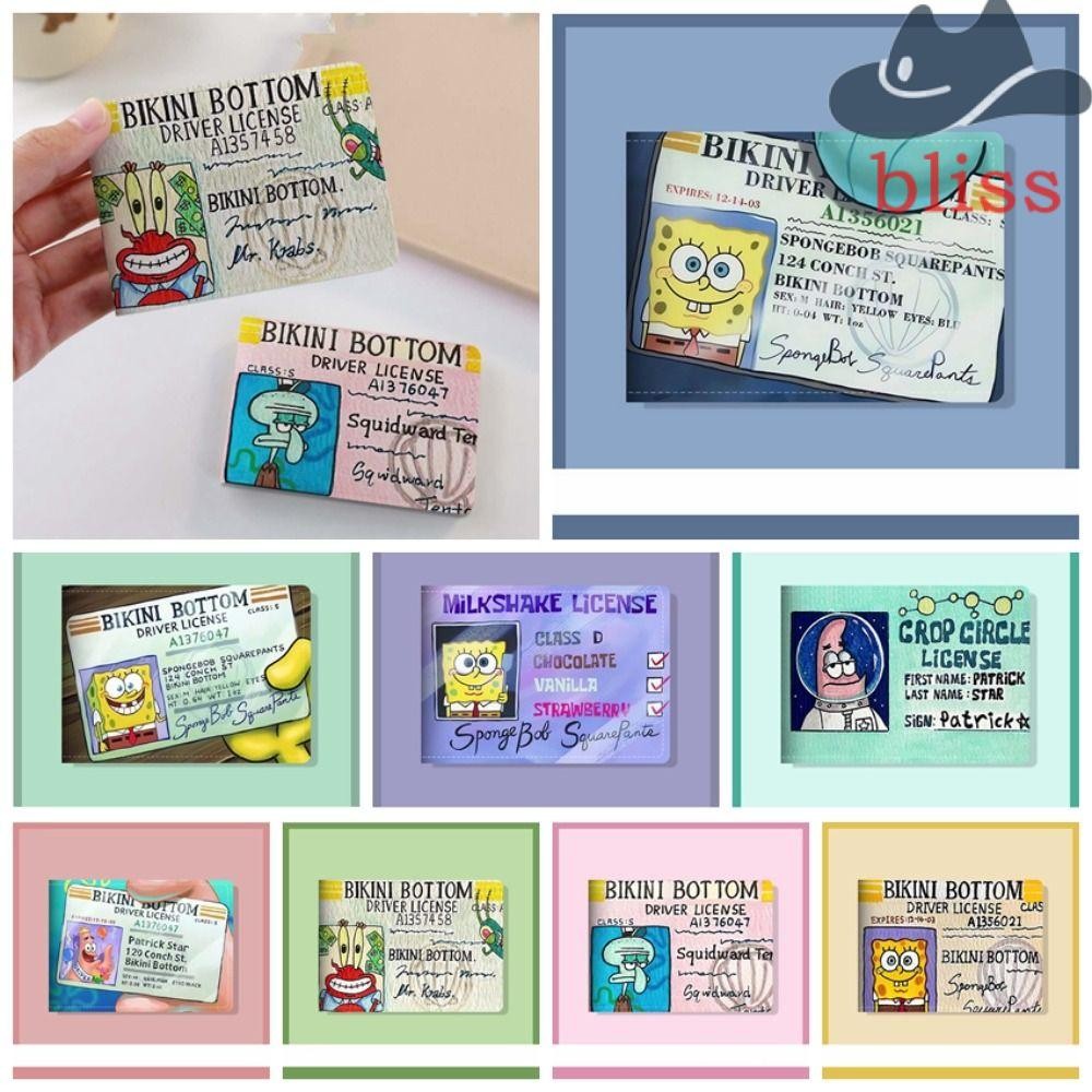 Bliss กระเป๋าใบขับขี่ลายการ์ตูน หนัง PU Squidward Tentacles SpongeBob ...