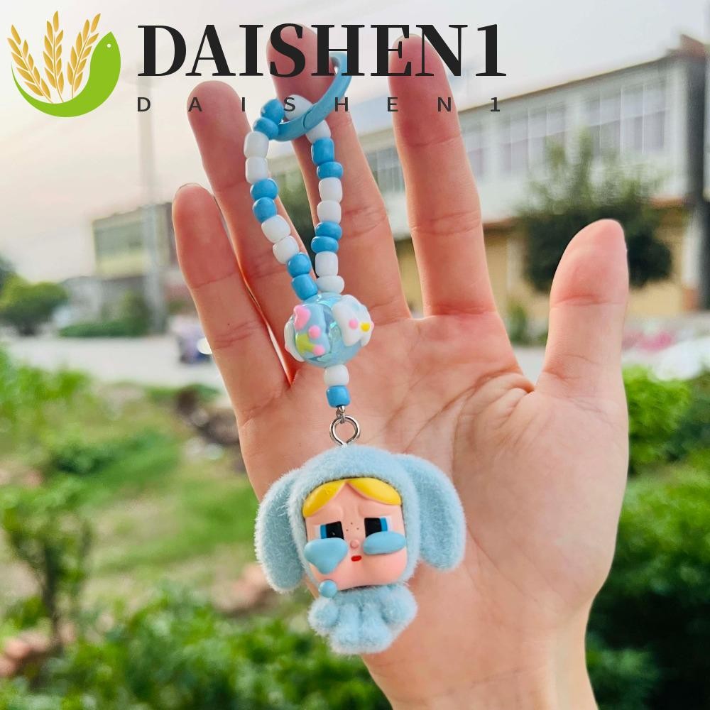 Daishen1 The Powerpuff Girls Key Ring, Silica Gel Soft Flocking Crybaby ...