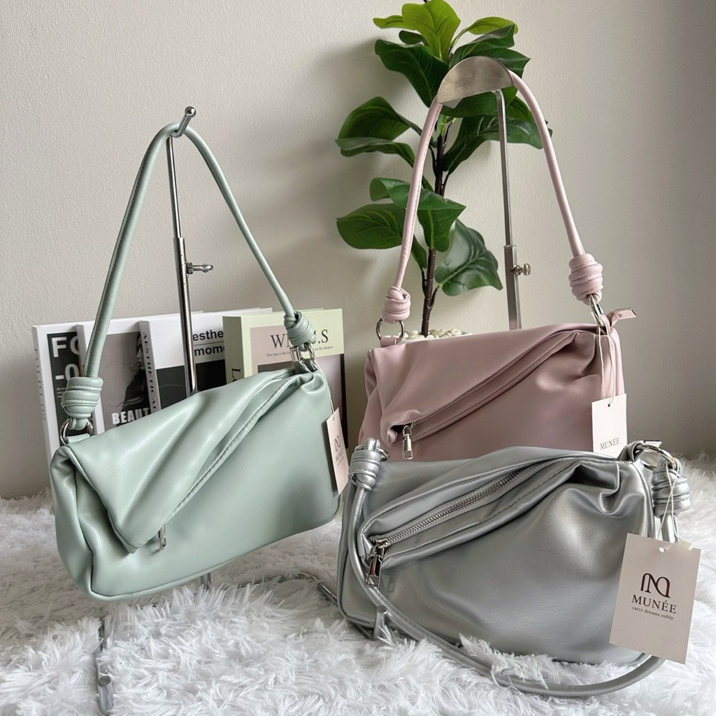 กระเป๋าสะพายข้าง กระเป๋าสะพายไหล่ MUNEE Soft Knot Bag 005 | Shopee Thailand
