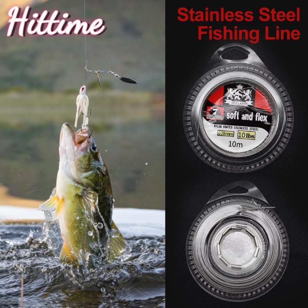 Hittime สแตนเลสพลาสติกไนลอน Anti-Bite สายตกปลาทะเลเรือตกปลา Luya Anti-Wear สายตกปลาท่อทองแดงแน่น ...
