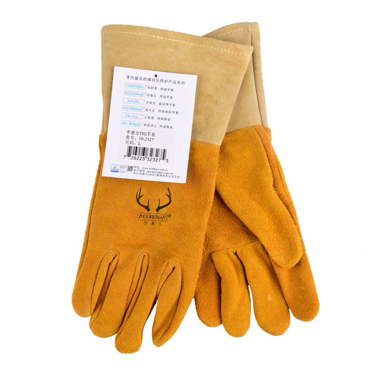 Split Deer Skin Leather Labor Welding Glove TIG MIG Safety Glove ...