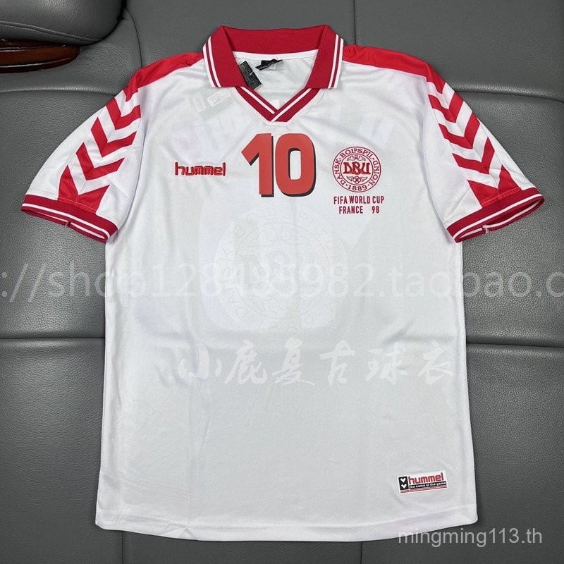 1998เดนมาร์กสีขาวทีมเยือน Laudrup Brothers Eriksson Bentner ชุดฟุตบอล ...