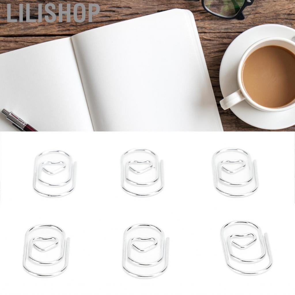 Lilishop 100 ชิ้นรูปหัวใจคลิปหนีบกระดาษสแตนเลสไม่ลื่นตกแต่งคลิปหนีบกระดาษสำหรับสำนักงานโรงเรียน ...