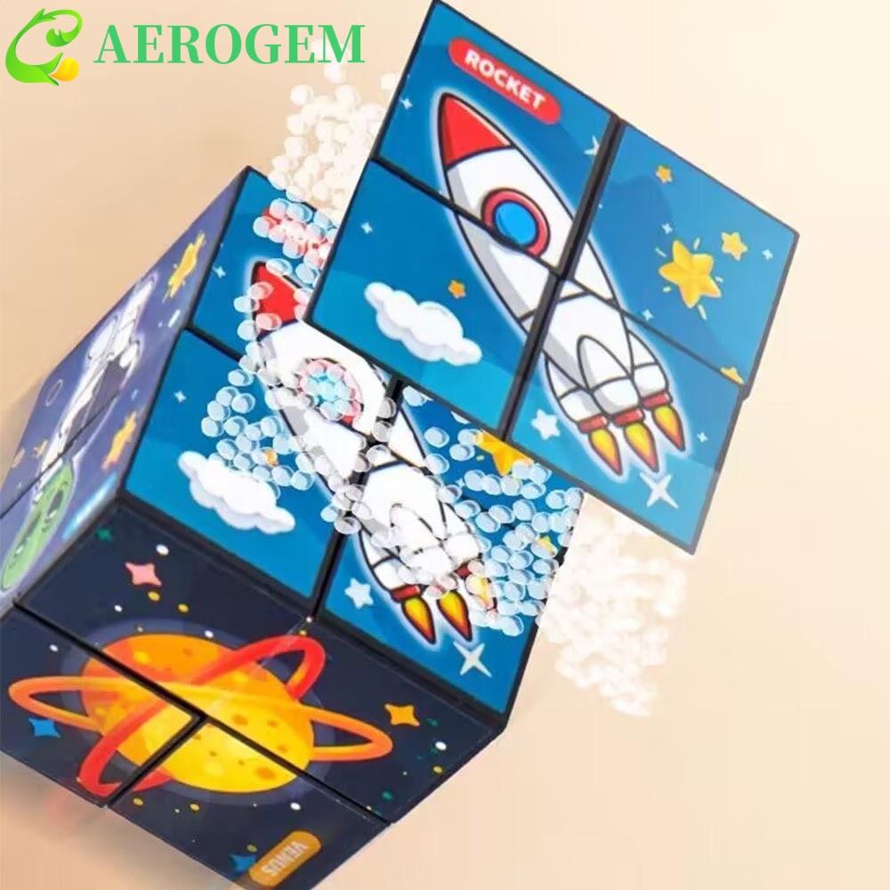 Aerogem Magic Cube, 3D หมุนการ์ตูน Intelligence Cube Magic ของเล่น, Professional สีสัน Planet ...