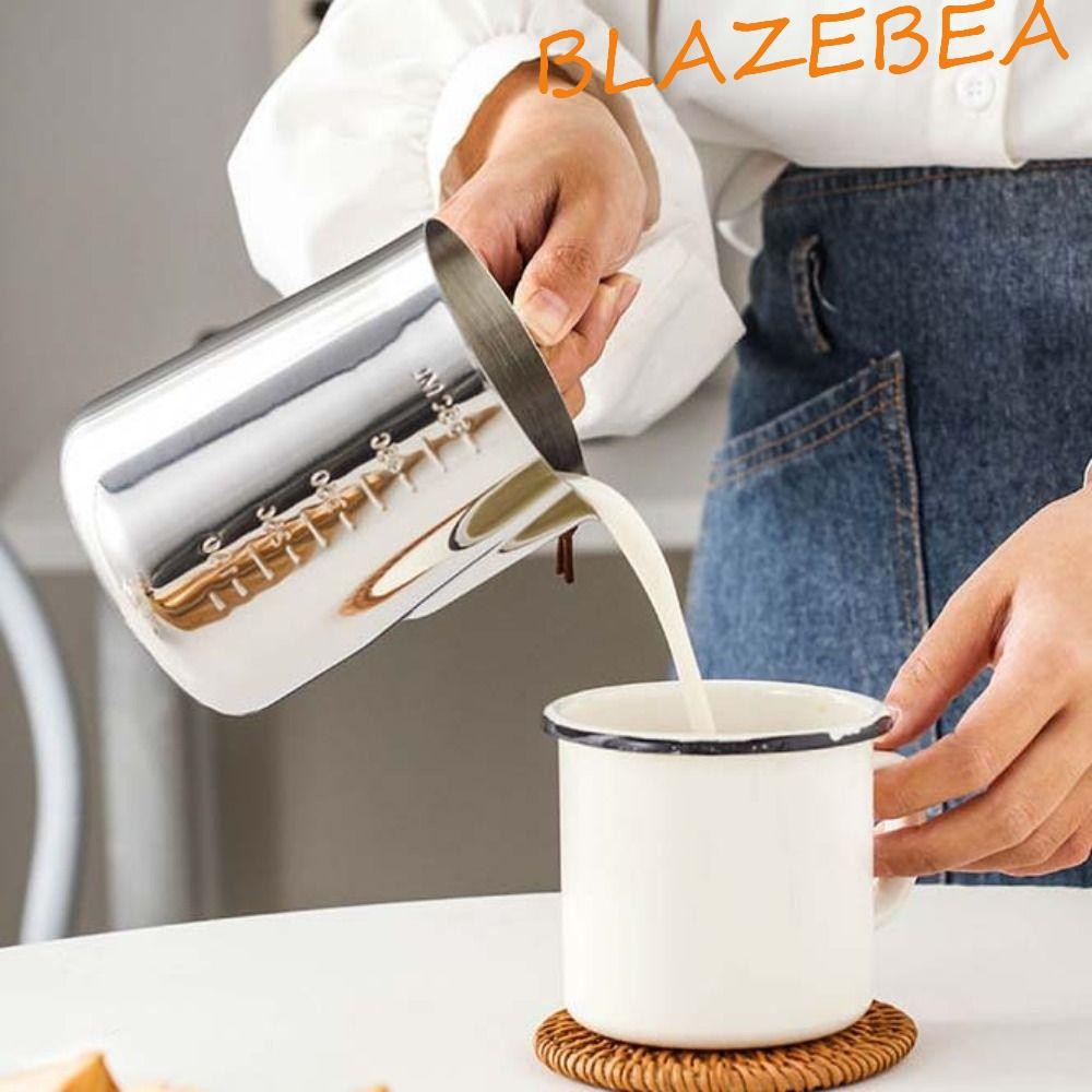 Blazebea หม้อกาแฟตุรกี, V รูป Spout ไม้ Handle เนยอุ่นหม้อ, มัลติฟังก์ชั่นแขวนกันสนิม Scaled นม ...