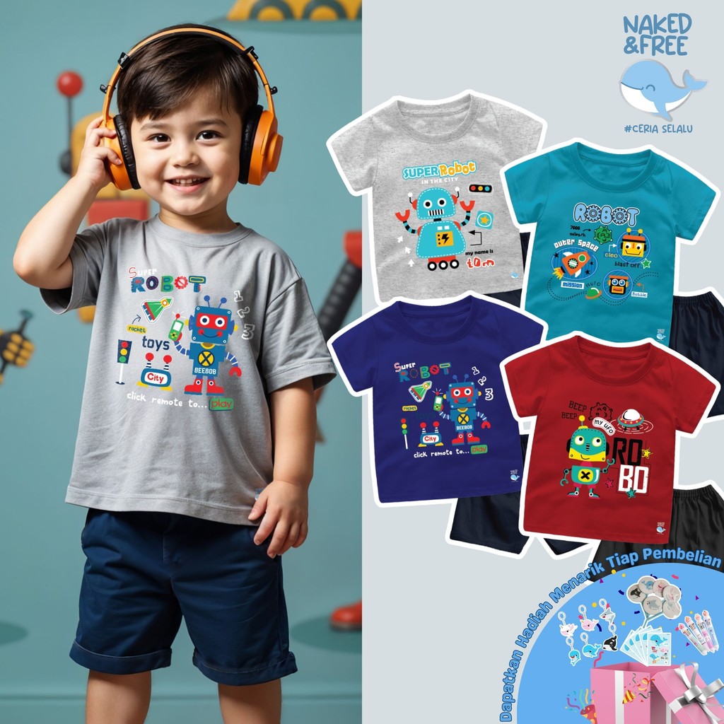 KATUN Naked & Free Baby Boy Short Suit – Mission พลูโต Robot World ...
