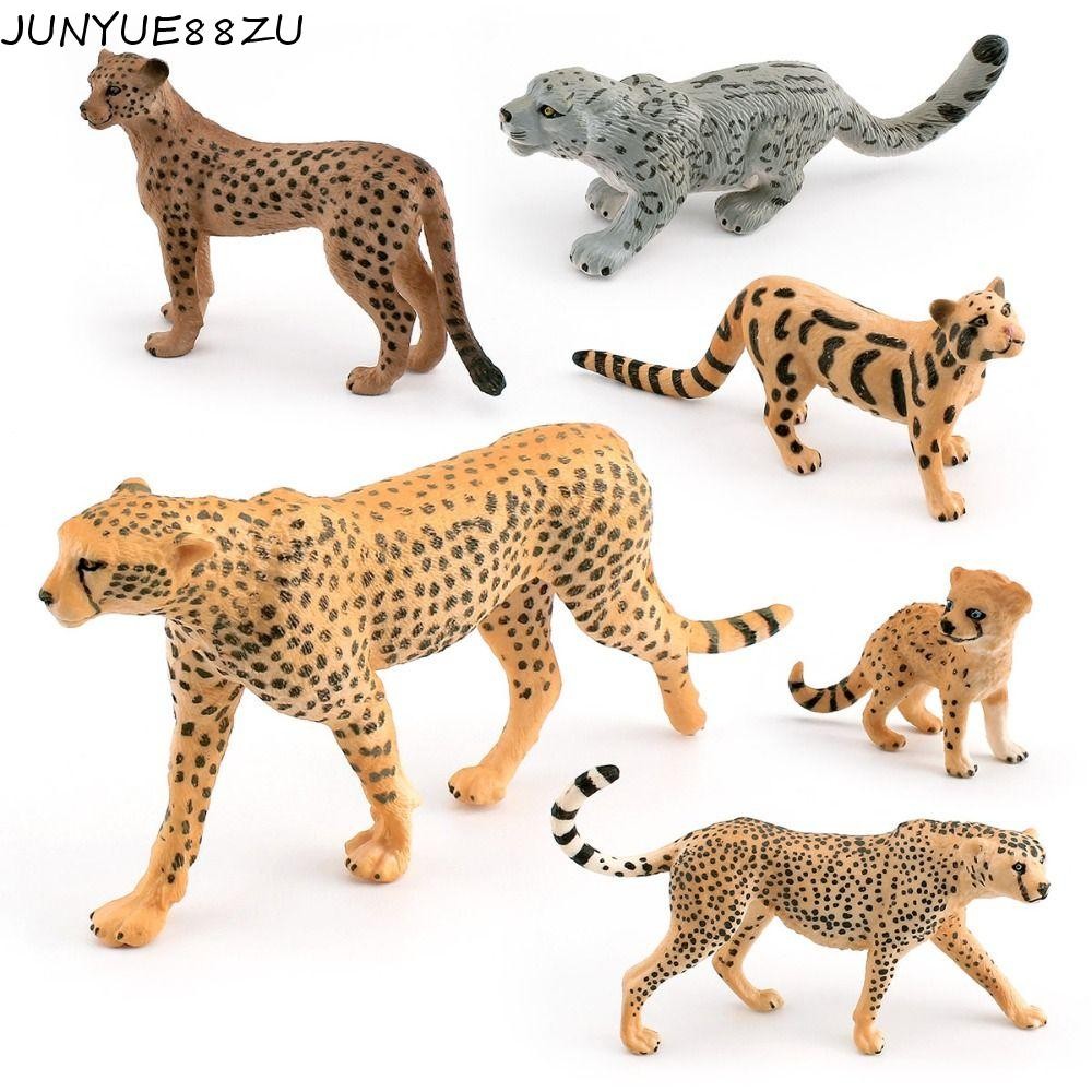 JUNYUE88ZU Leopard Action Figures, สัตว์ที่สมจริงรุ่น Snow Leopard รุ่น ...