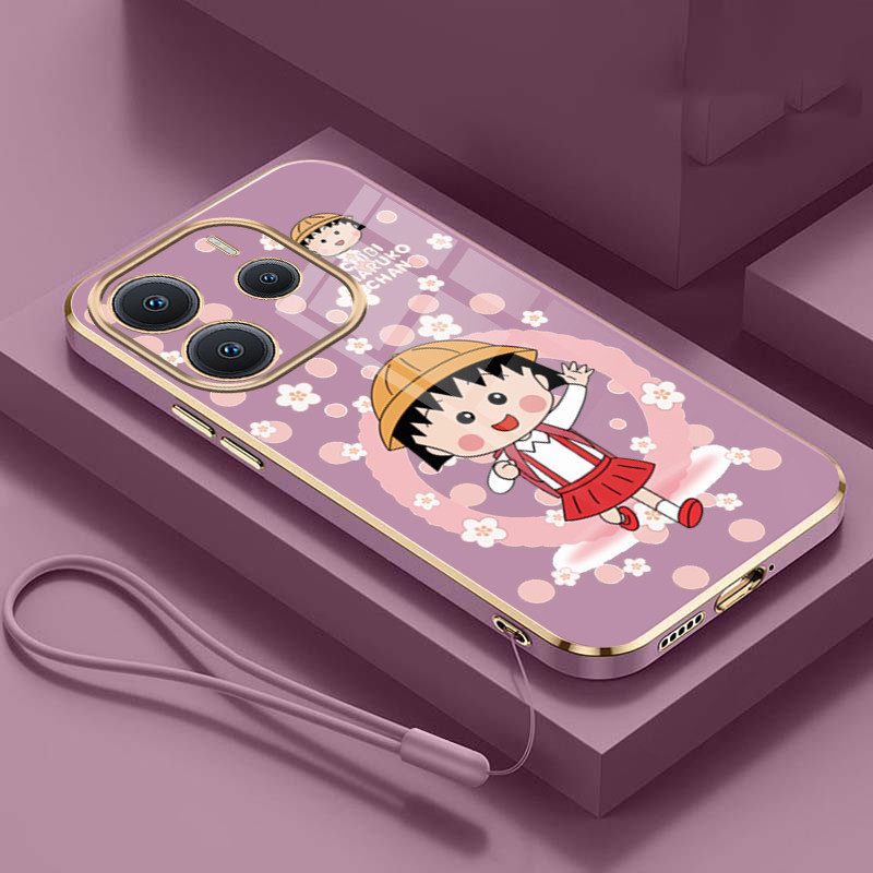 Xiaomi Redmi Note 14 Pro+ 5G Note14 Pro 5G ปกสีลูกกวาดเคลือบเงา Chibi Maruko-chan Case เคสนุ่ม ...