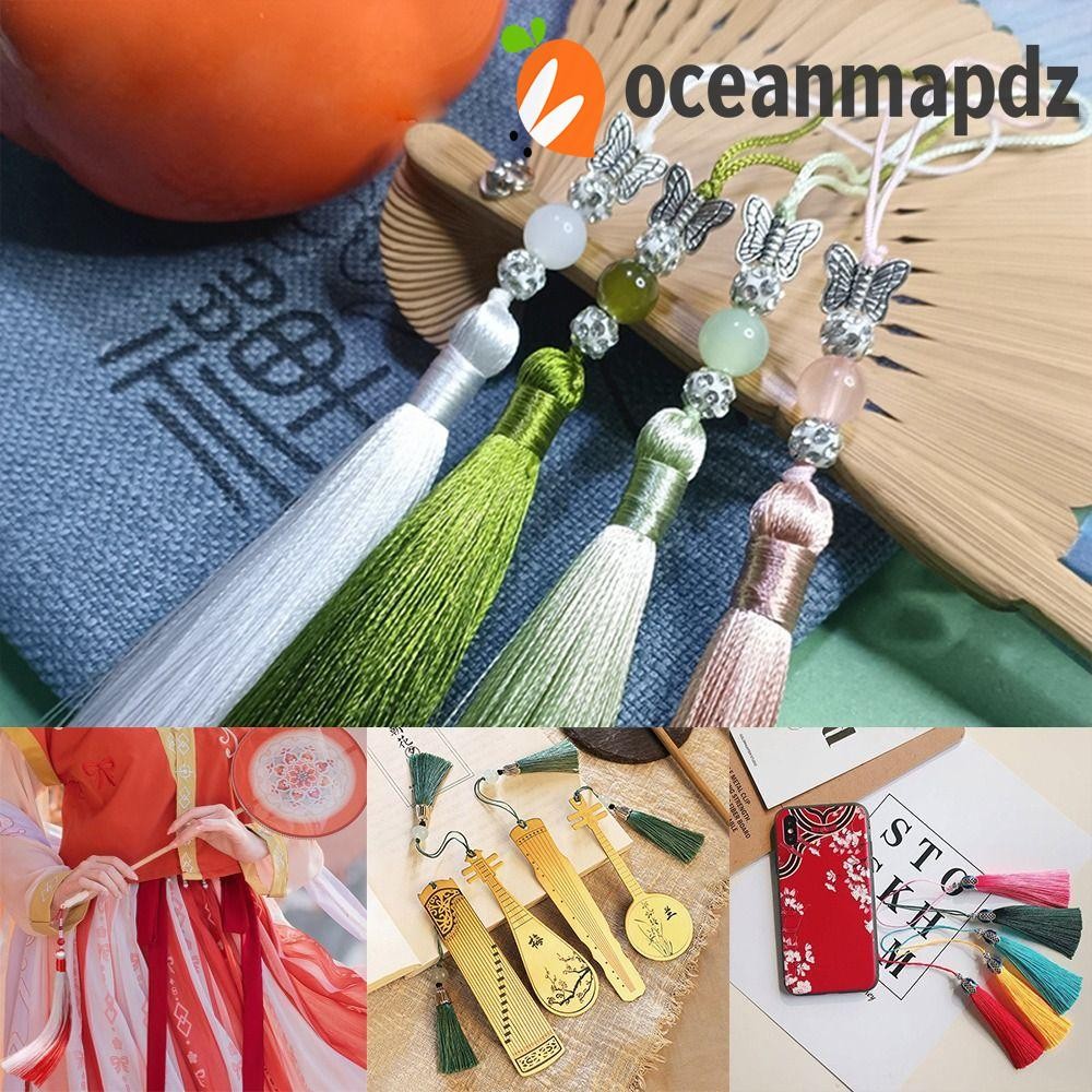 Oceanmapdz บุ๊คมาร์คพู่,งานฝีมือ DIY เชือกเส้นเล็กพู่พวงกุญแจรถ,แฟชั่น Blessing Lucky โทรศัพท์ ...