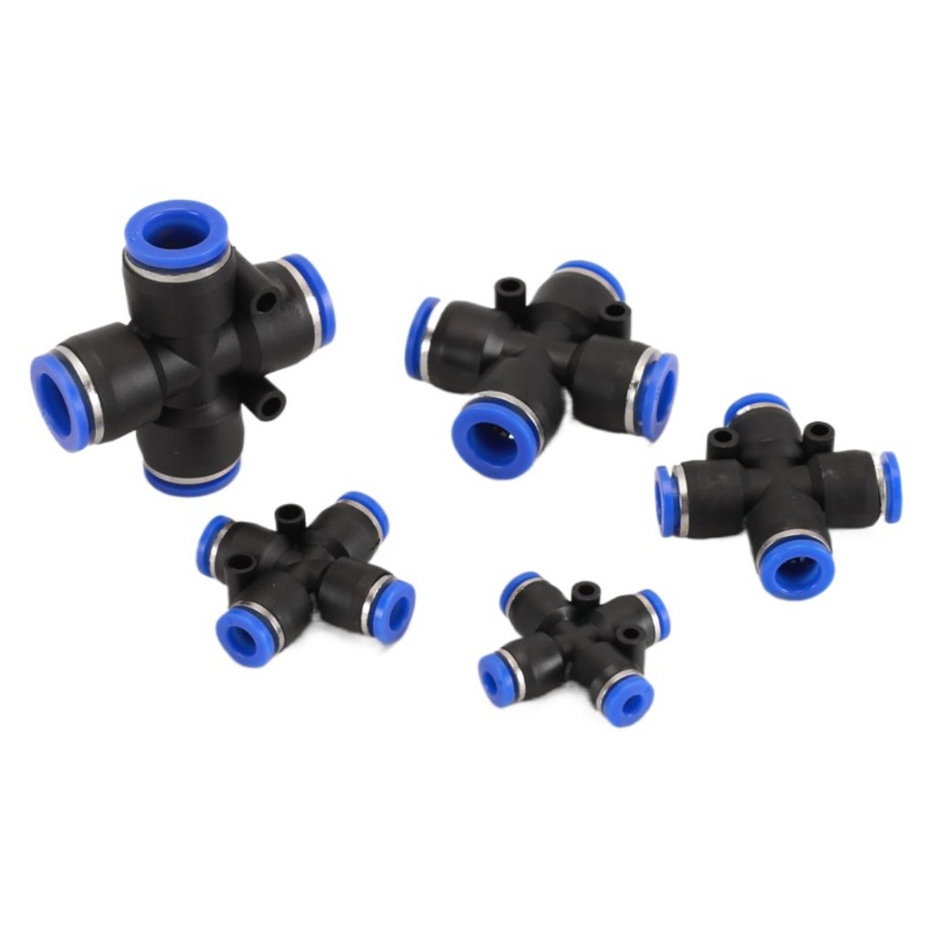 ข้อต่อนิวเมติก PZA Cross Four-Way Quick Plug 4 6 8 10 12mmPU Trachea ...