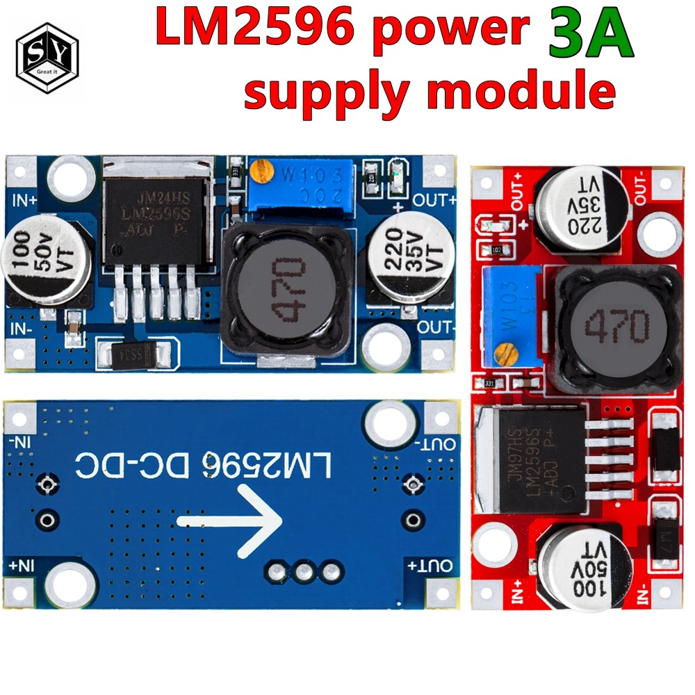 1PCS ขนาดเล็กพิเศษ LM2596 แหล่งจ่ายไฟโมดูล DC DC BUCK 3A ปรับ buck โมดูล ultra LM2596S 24V 12V ...