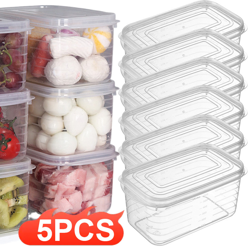 1/3/5PCS ตู้เย็นผลไม้ Organizer พร้อมฝาปิด - 700ml ภาชนะเก็บอาหารสด ...