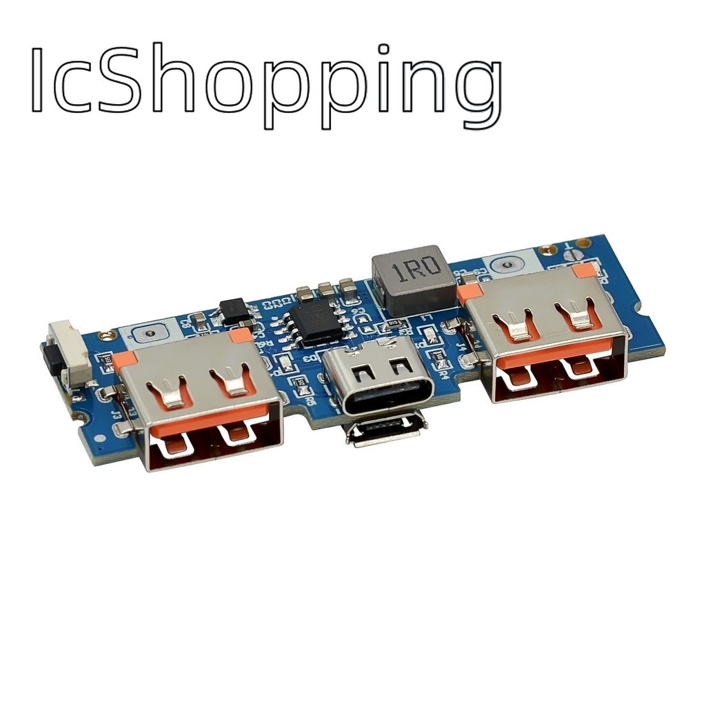 แบตเตอรี่ลิเธียม Charger Board LED Dual USB 5V 2.4A Micro/Type-C USB ...