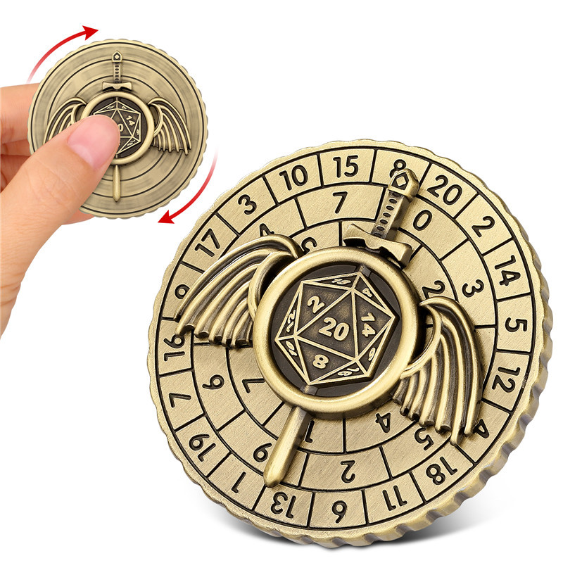 Vintage Winged Sword Design Metal Dice Spinner 7-in-1 Dice Wheel for ...