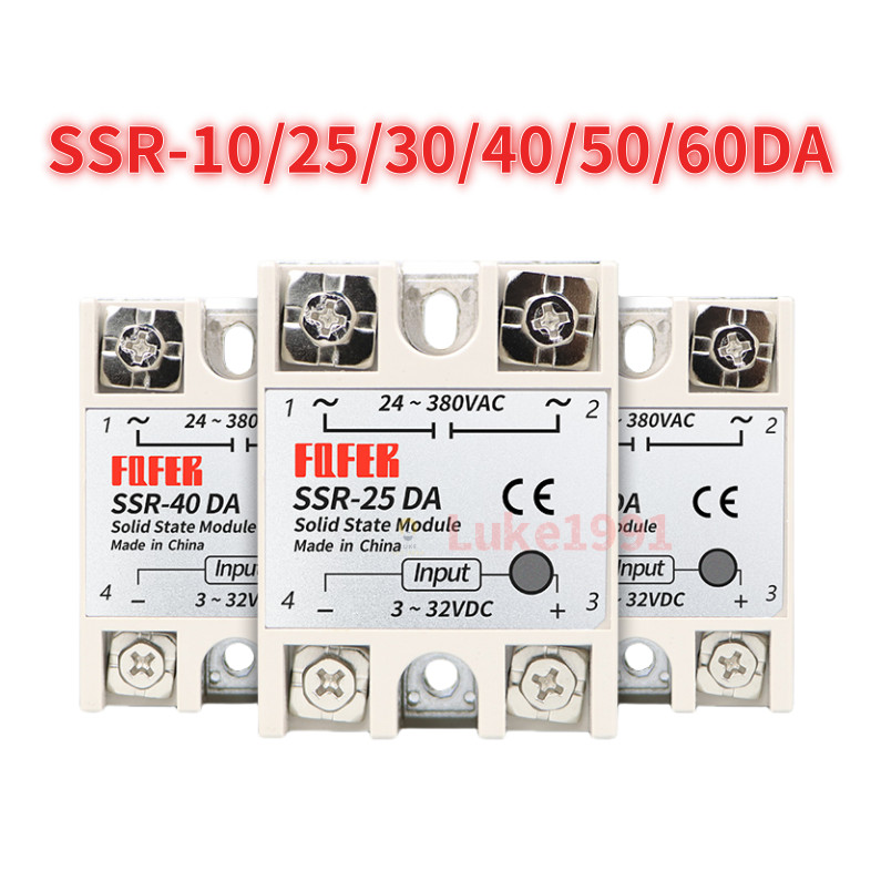 Single-Phase Solid State Relay SSR-25DA/10DA/30DA/40DA/50DA/60DA DC ควบคุม AC 24V DC 220V AC ...