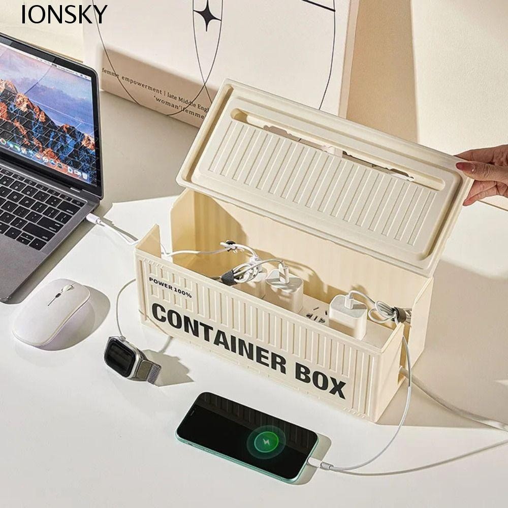 Ionsky Plug Board Storage Box, Data Line Plug Holder Cord Organizer ...