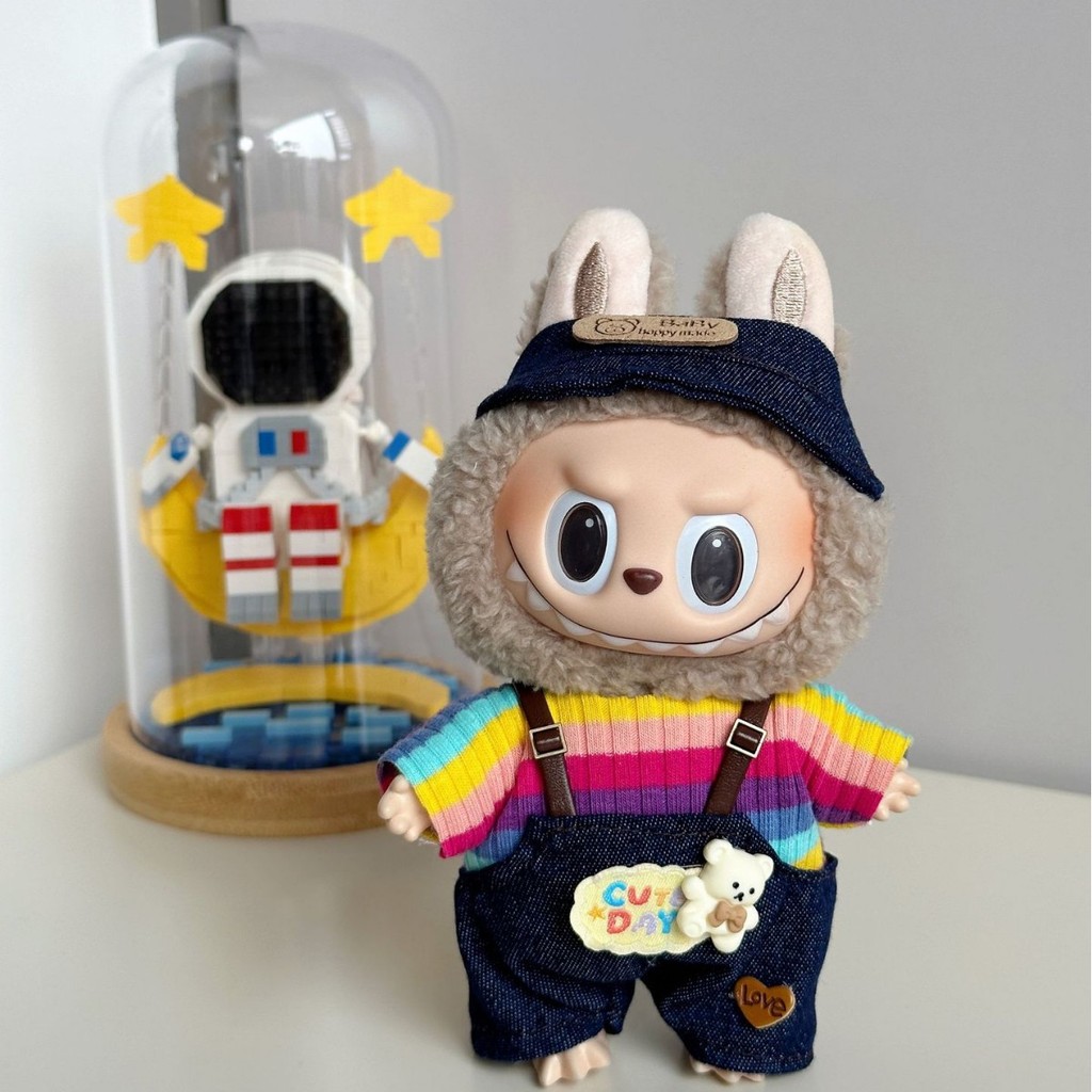 สําหรับ 17 ซม. Labubu Rainbow Cowboy (ชุด 3 ชิ้น) ชุดเสื้อผ้าเด็ก ...