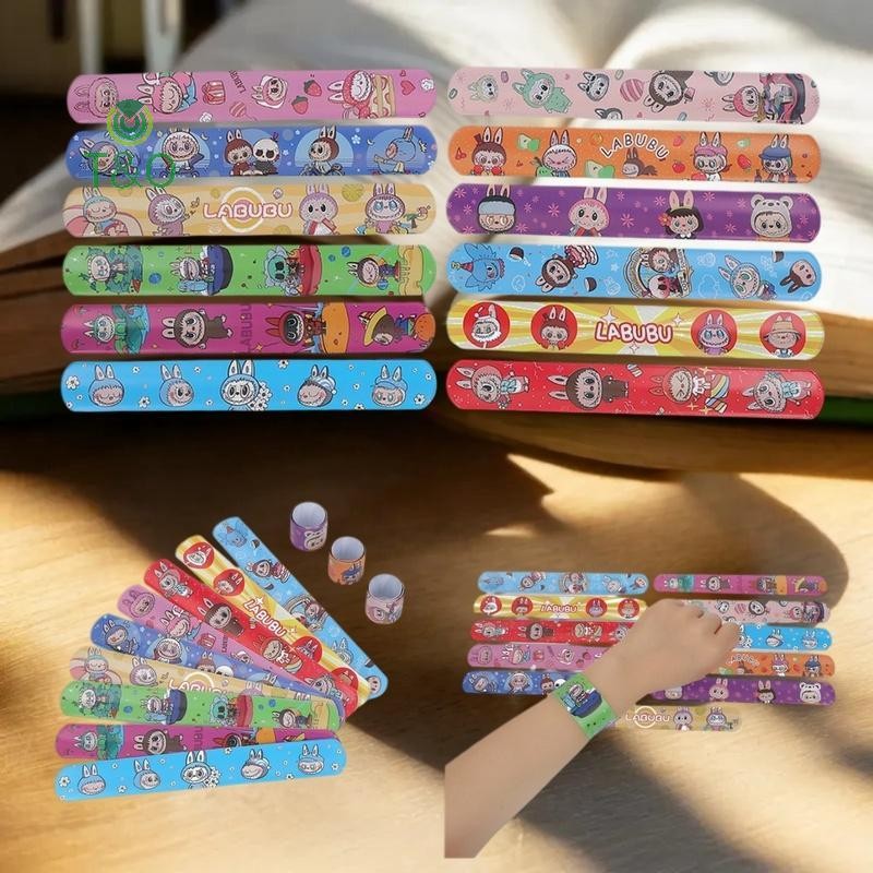 T & O 10 ชิ้นกล่อง Labubu Slap สายรัดข้อมือ Party Favor สําหรับเด็ก ...