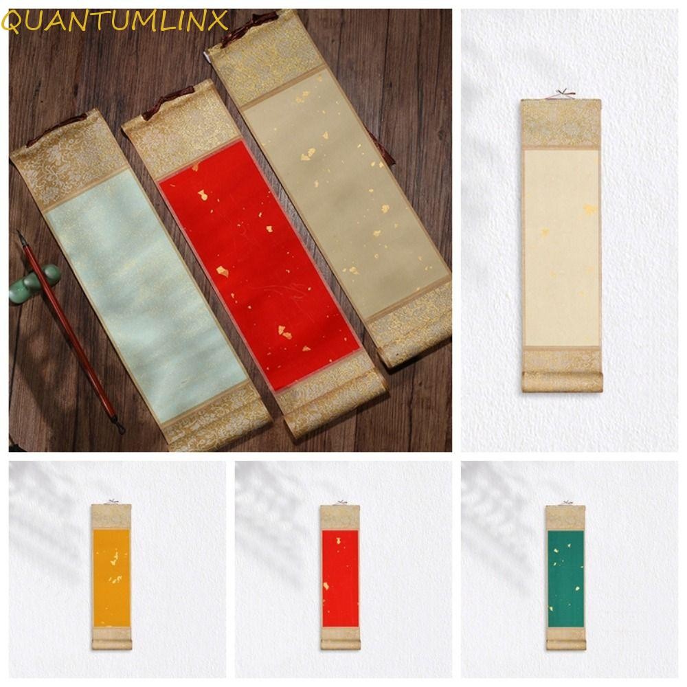 Quantuml Mini Batik ทรัมเป็ต Scroll, สไตล์จีนภาพวาดกระดาษ Gilded กระดาษข้าว Scroll, Handcrafts ...