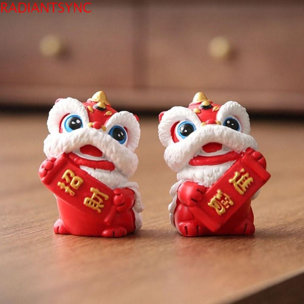 Radiantsync 2 ชิ้นตุ๊กตาสิงโตจีน, ตุ๊กตาหินทรายน่ารักรูปปั้นสิงโต, การตกแต่งตู้ปลาบริการที่ ...