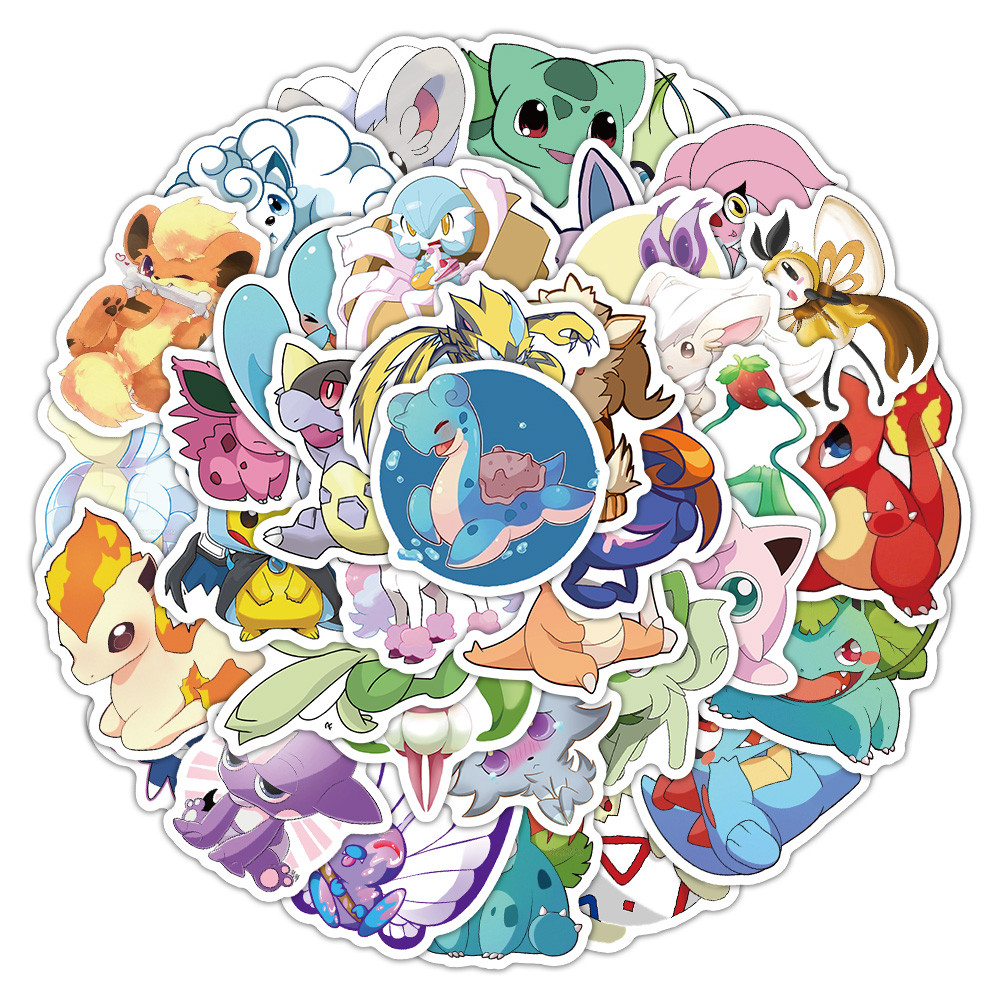 Style A Pokemon Trainer Sticker Pack (60 ชิ้น) - ตกแต่งสําหรับแล็ปท็อป ...